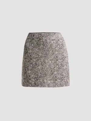 MILLY Emily Herringbone Mini Skirt