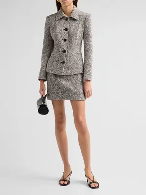 MILLY Emily Herringbone Mini Skirt