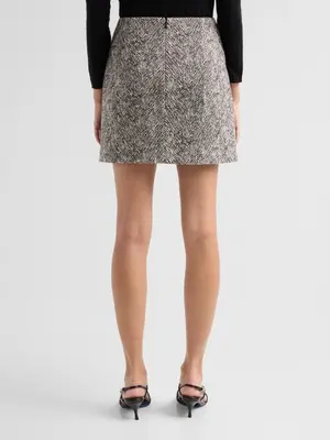 MILLY Emily Herringbone Mini Skirt