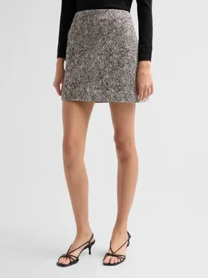 MILLY Emily Herringbone Mini Skirt