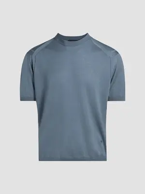 Emporio Armani Wool-silk Short-sleeve Crewneck Sweater