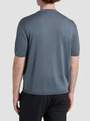 Emporio Armani Wool-silk Short-sleeve Crewneck Sweater