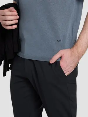 Emporio Armani Wool-silk Short-sleeve Crewneck Sweater