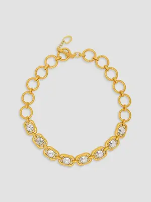 Oscar De La Renta 24k-gold-plated Brass & Glass Necklace - Crystal