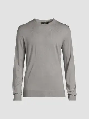 Stefano Ricci Ribbed Wool Sweater - Grey