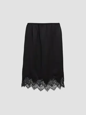 NILI LOTAN Thea Silk Lace-hem Skirt