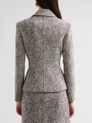 MILLY Esme Herringbone Structured Jacket