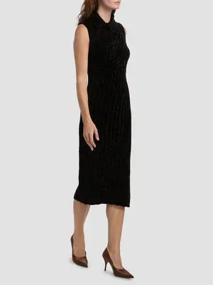 Giorgio Armani Chenille Textured Midi-dress