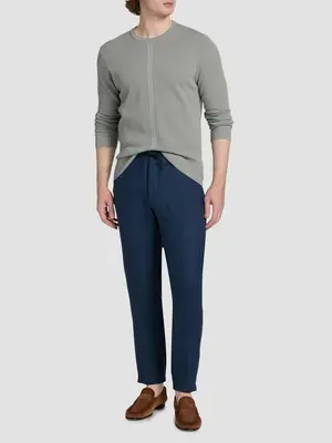 SAKS FIFTH AVENUE Collection Structure Crewneck Long-sleeve Shirt