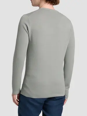 SAKS FIFTH AVENUE Collection Structure Crewneck Long-sleeve Shirt