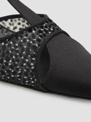 Manolo Blahnik Turgimodla Embellished Satin T-strap Pumps