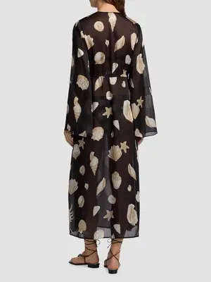 MILLY Vince Seashell-print Cover-up Midi-dress