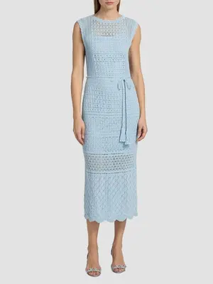 MILLY Kai Crochet Midi-dress