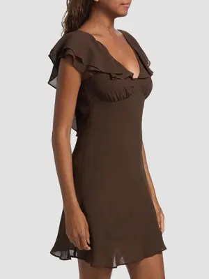 REFORMATION Arni Ruffle Minidress