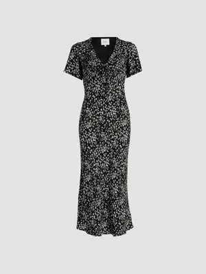 REFORMATION Tyra Floral Crepe Midi-dress