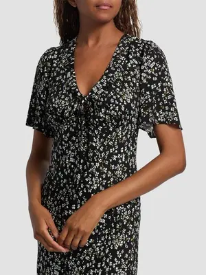 REFORMATION Tyra Floral Crepe Midi-dress