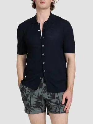 SAKS FIFTH AVENUE Collection Knit Button-front Shirt