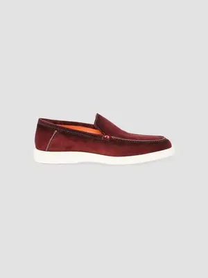 Santoni Detroit Suede Loafers Violet