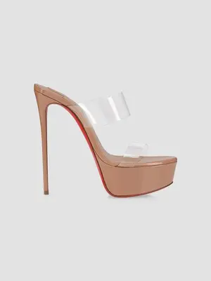 CHRISTIAN LOUBOUTIN Just Nothing Alta 150mm Patent Leather Sandal Heels - Blush