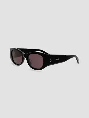 Celine 3 Dots 54mm Rectangular Sunglasses - Shiny Black Violet