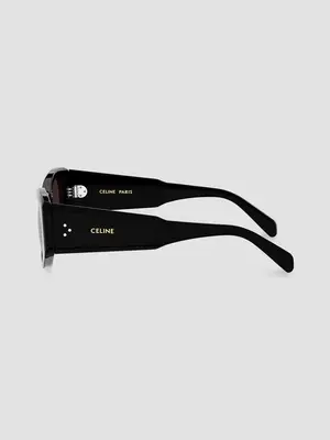 Celine 3 Dots 54mm Rectangular Sunglasses - Shiny Black Violet