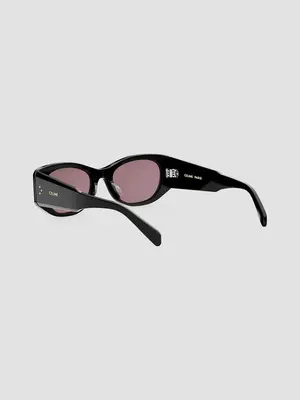 Celine 3 Dots 54mm Rectangular Sunglasses - Shiny Black Violet