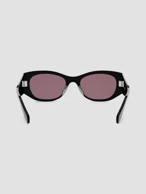 Celine 3 Dots 54mm Rectangular Sunglasses - Shiny Black Violet