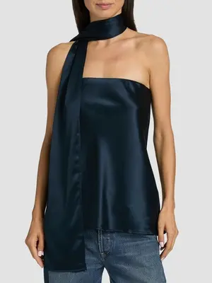 REFORMATION Sienna Satin Strapless Top