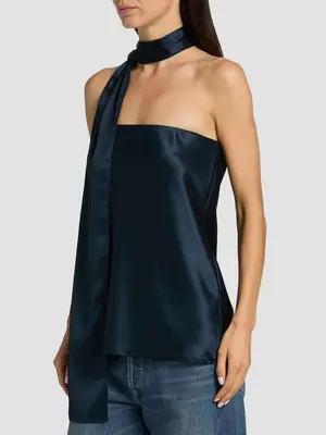 REFORMATION Sienna Satin Strapless Top