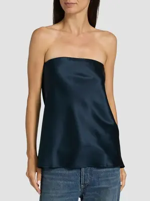 REFORMATION Sienna Satin Strapless Top