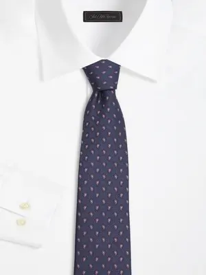 Isaia Micro-paisley Silk Tie