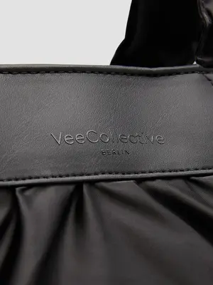 VEE COLLECTIVE Medium Caba Ruched Tote Bag - Black