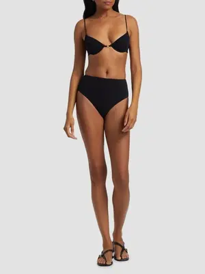 Kiki De Montparnasse Lace-up High-waist Bikini Bottom