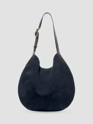 NILI LOTAN Jagger Suede Shoulder Bag - Midnight