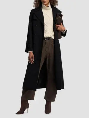 NILI LOTAN Marin Wool-blend Trench Coat
