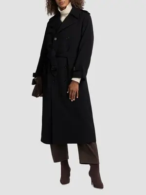 NILI LOTAN Marin Wool-blend Trench Coat