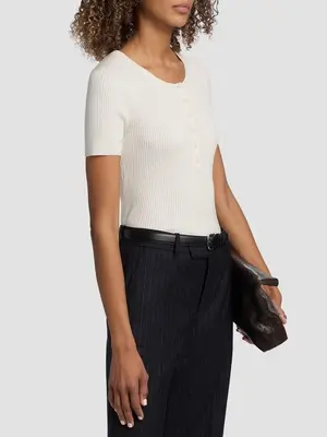 NILI LOTAN Francene Cotton-silk Sweater