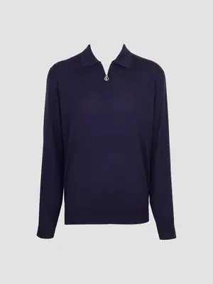 Stefano Ricci Wool Polo Sweater - Blue