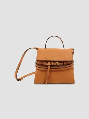 Moschino Tie Me Suede Top Handle Bag - Hide
