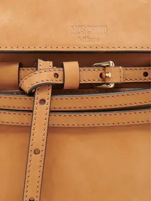 Moschino Tie Me Suede Top Handle Bag - Hide