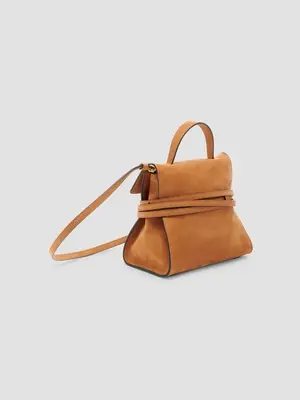 Moschino Tie Me Suede Top Handle Bag - Hide