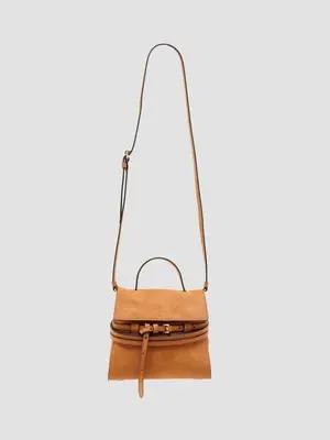 Moschino Tie Me Suede Top Handle Bag - Hide