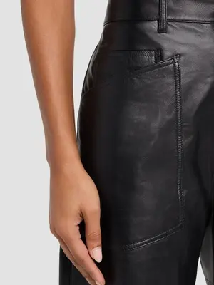 NILI LOTAN Shon Leather Barrel-leg Pants