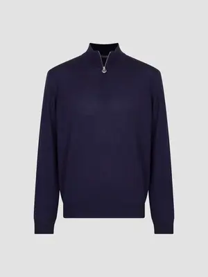 Stefano Ricci Wool Quarter-zip Sweater - Blue