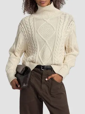 NILI LOTAN Kimmy Cotton-cashmere Turtleneck Sweater