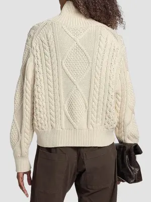 NILI LOTAN Kimmy Cotton-cashmere Turtleneck Sweater
