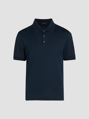 SAKS FIFTH AVENUE Collection Elevated Tech Polo Shirt - Blue