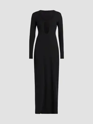 Kiki De Montparnasse Echauffe Cut-out Long-sleeve Gown - Black