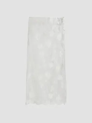 Kiki De Montparnasse Dominique Floral Lace Cotton-silk Midi-skirt - Ivory