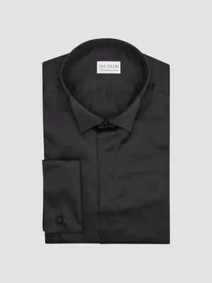 Pal Zileri Cotton Tuxedo Shirt - Black